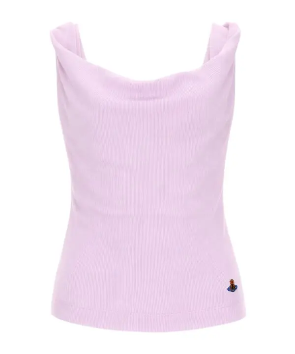VIVIENNE WESTWOOD Orb Embroidered Knitted Top - Purple