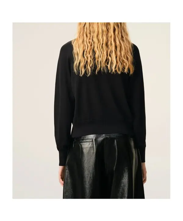 AMI Paris De Coeur Crewneck Cardigan - Black/black