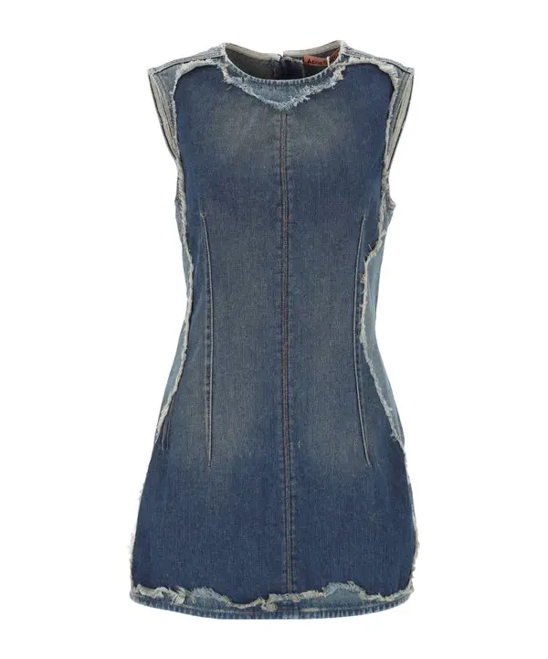 Acne Studios Raw Cut Edge Denim Mini Dress - No