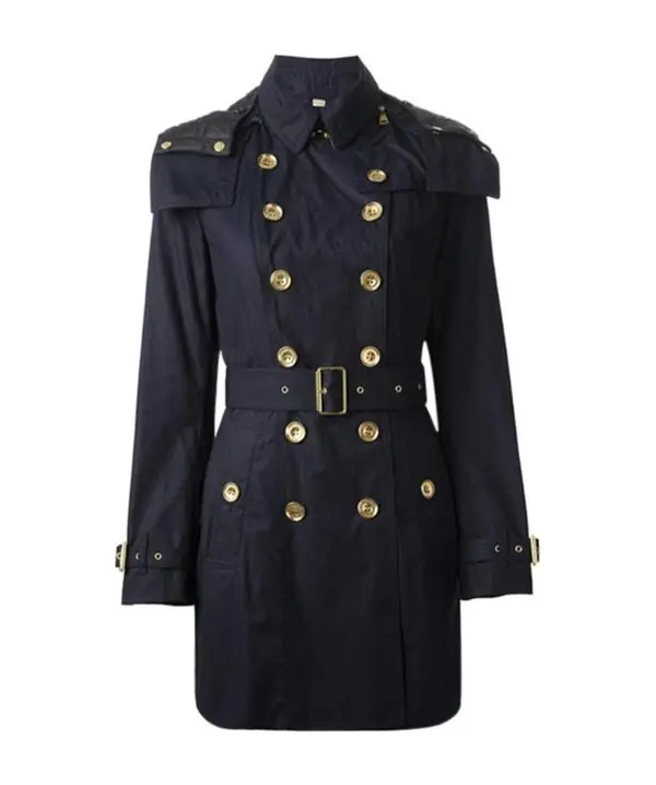 Burberry Double Breasted Coat - Black