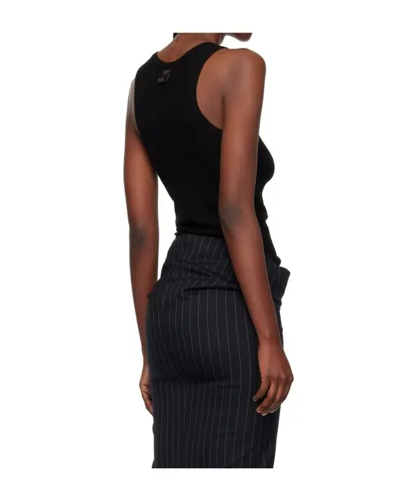 MUGLER Ribbed Tank Top With Center Seam