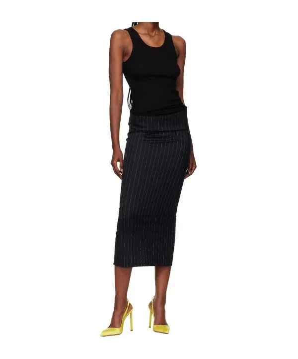 MUGLER Ribbed Tank Top With Center Seam