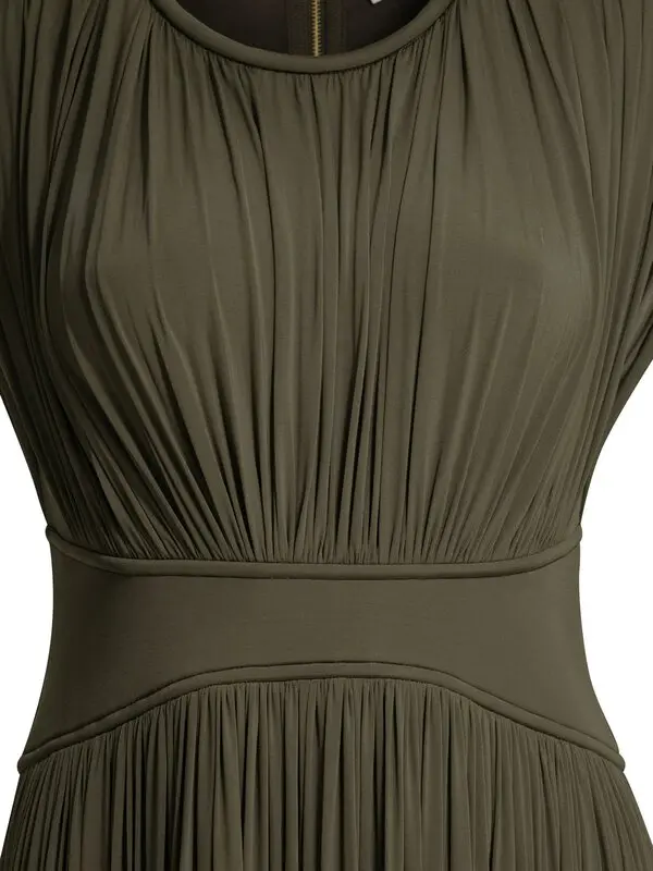 Zimmermann Luna Pleated Column Dress - Olv