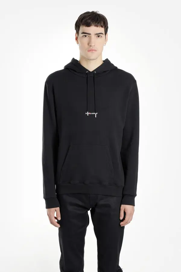 Saint Laurent Multi-star Logo Hooded Sweater - Black