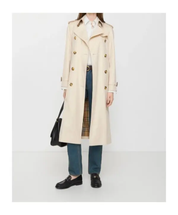 Burberry Long Tropical Gabardine Waterloo Trench Coat