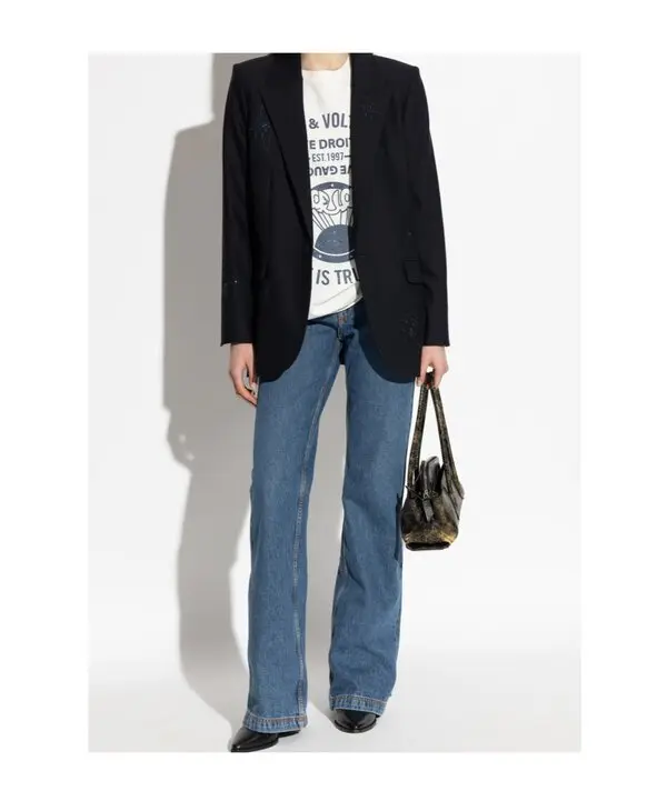 Zadig&Voltaire Long Sleeve Blazer With Embroidered Stars