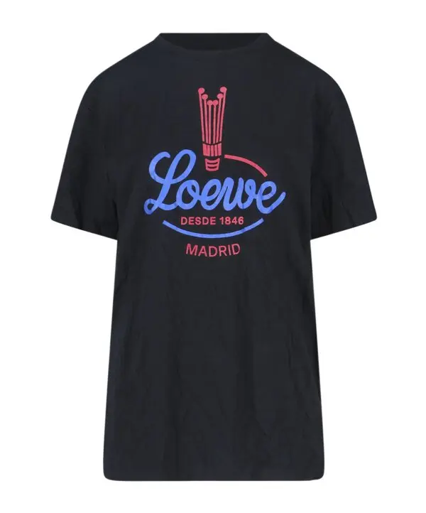 Loewe Graphic-print Crewneck T-shirt - Black