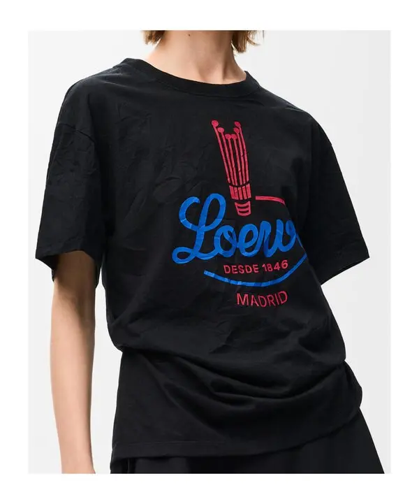 Loewe Graphic Print Crewneck T-shirt - Black