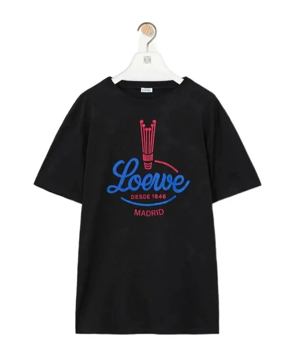 Loewe Graphic Print Crewneck T-shirt - Black