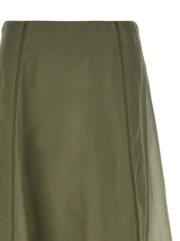 Brunello Cucinelli Flared Hem Midi Skirt - Green