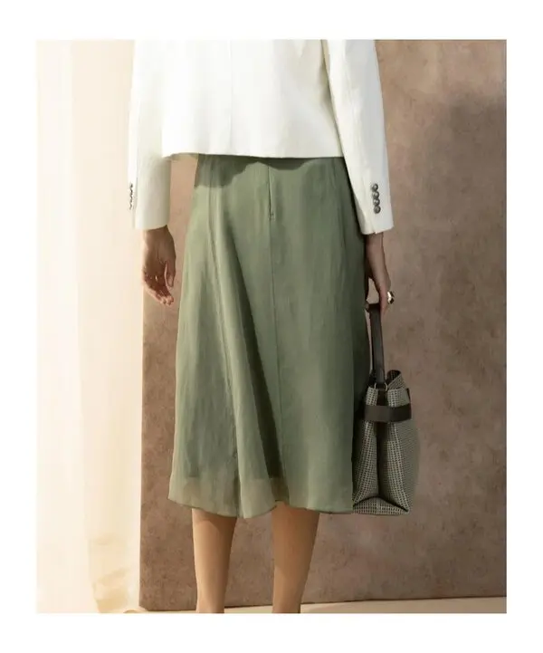 Brunello Cucinelli Flared Hem Midi Skirt - Green