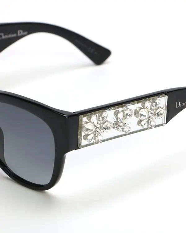 Dior Black And Silver Logo Detail Sunglasses
