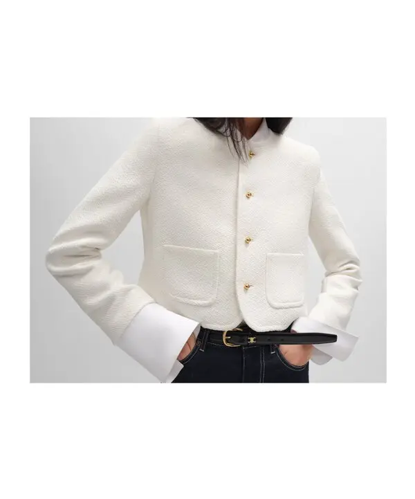 Celine Icône Jacket In Viscose And Wool Natt