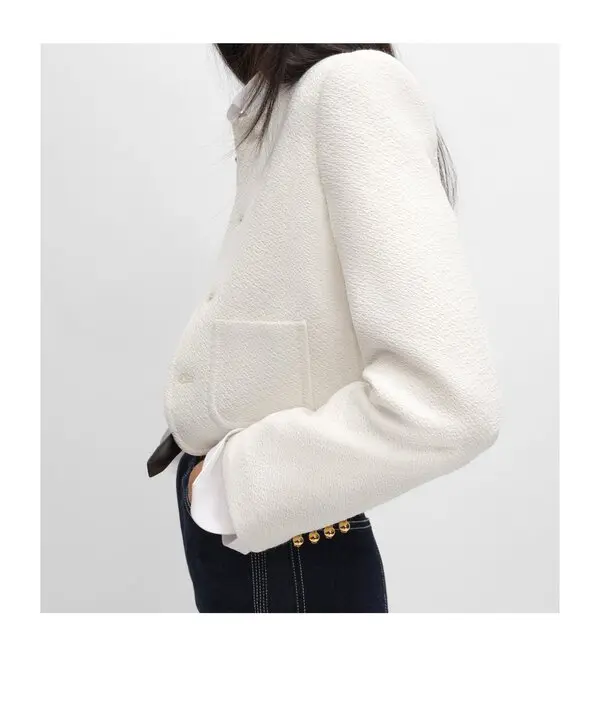 Celine Icône Jacket In Viscose And Wool Natt