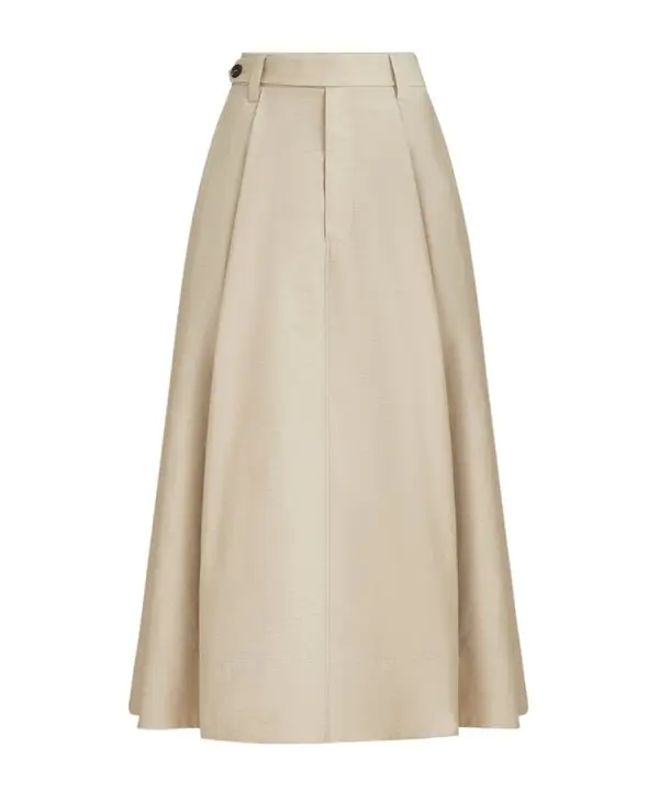 Brunello Cucinelli Poplin Sartorial Skirt - Beige