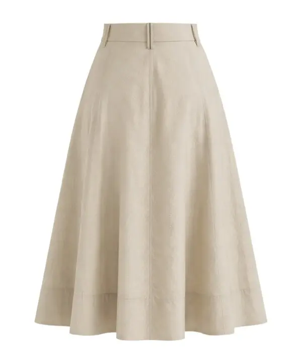 Brunello Cucinelli Poplin Sartorial Skirt - Beige