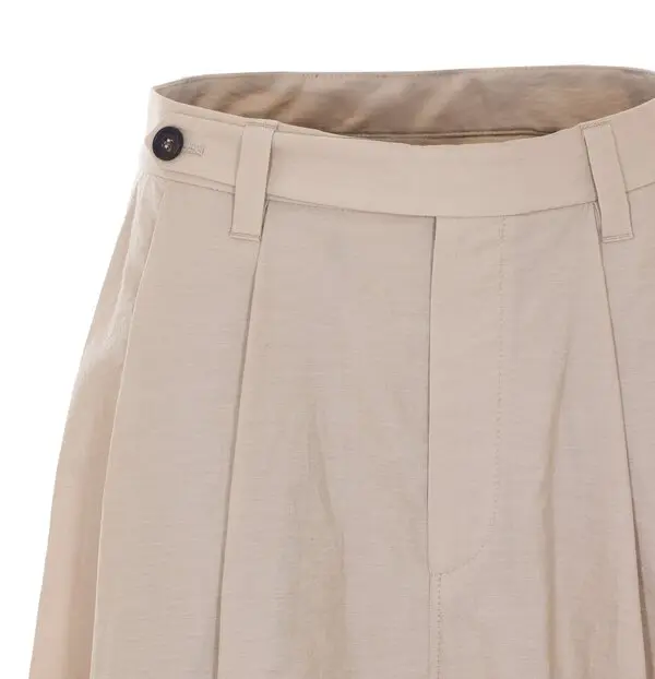 Brunello Cucinelli Poplin Sartorial Skirt - Beige