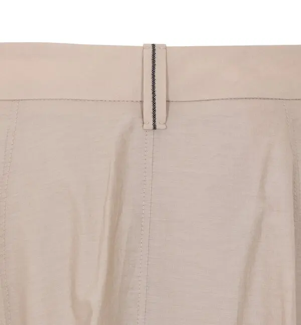 Brunello Cucinelli Poplin Sartorial Skirt - Beige