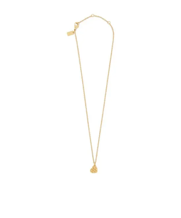 COACH Quilted Heart Pendant Necklace - Yellow