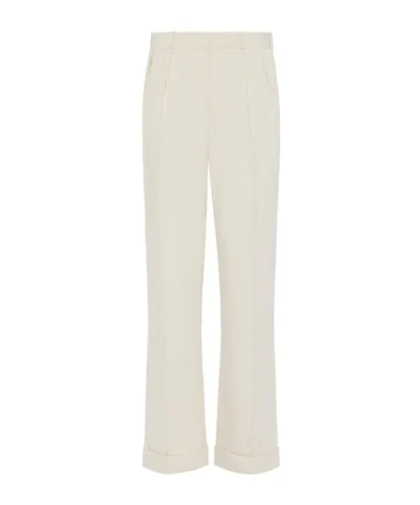 MAISON MARGIELA Pleated Wide-leg Trousers - Beige