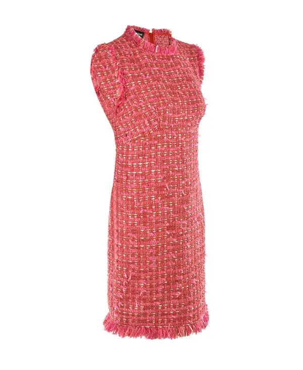 Moschino Sleeveless Dress With Gold Checkered Pattern
