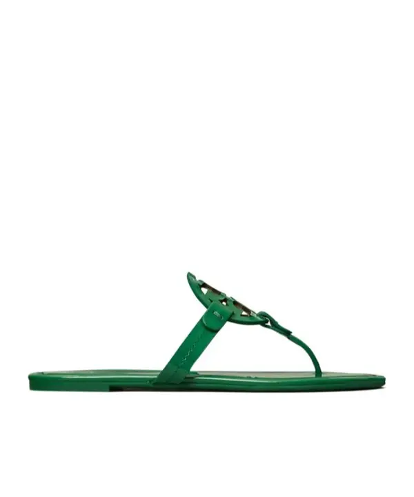 Tory Burch Miller Double T Slides - Grass