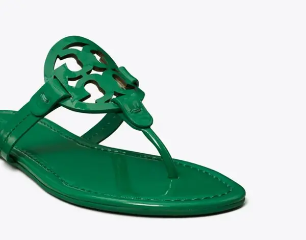Tory Burch Miller Double T Slides - Grass