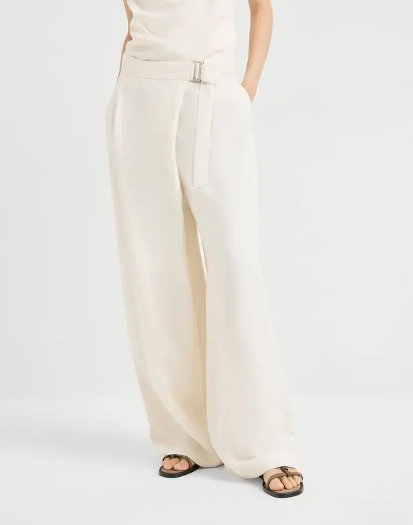 Brunello Cucinelli Belted Criss-cross Trousers