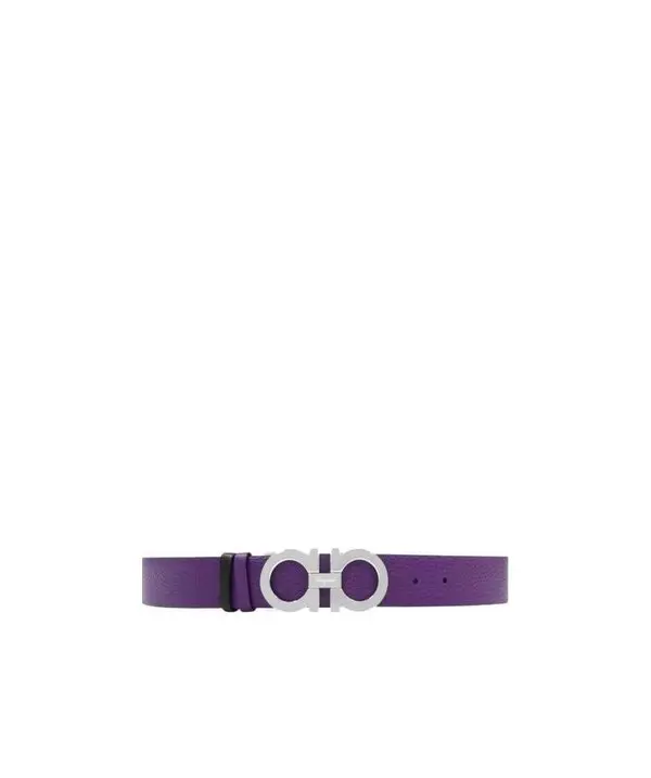 FERRAGAMO Gancini Logo Buckle Belt - Purple