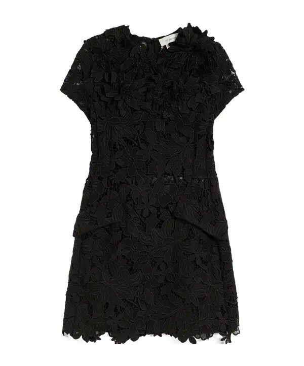Sportmax Floral Appliqué Lace Mini Dress