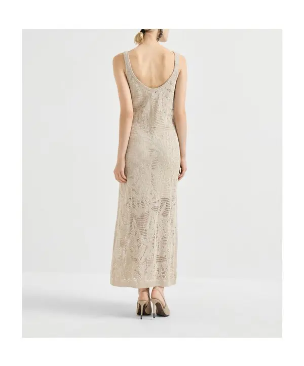 Brunello Cucinelli Crochet Maxi Dress
