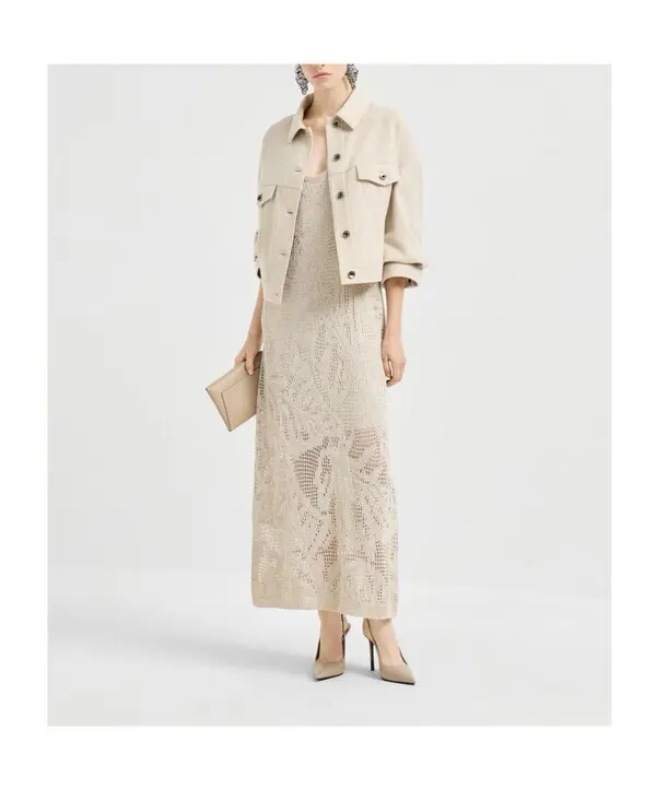 Brunello Cucinelli Crochet Maxi Dress