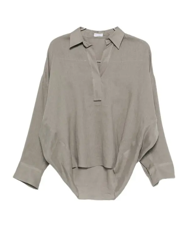 Brunello Cucinelli V-neck Long-sleeved Shirt