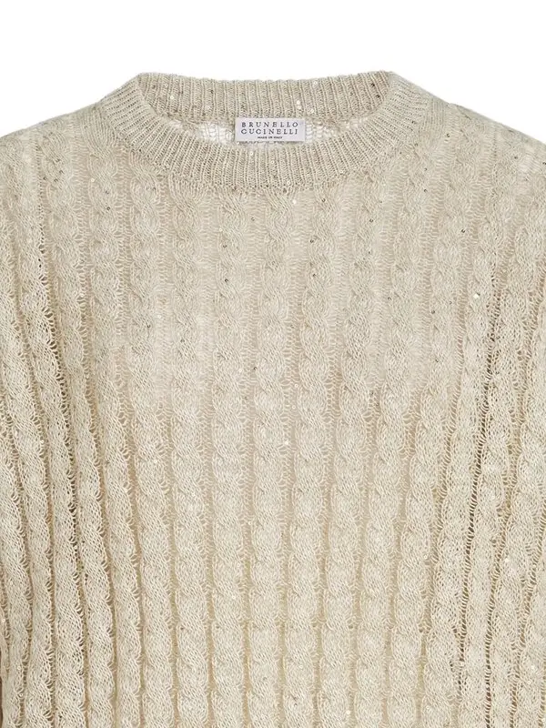Brunello Cucinelli Openwork Cable Knit Sweater