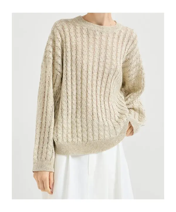 Brunello Cucinelli Openwork Cable Knit Sweater