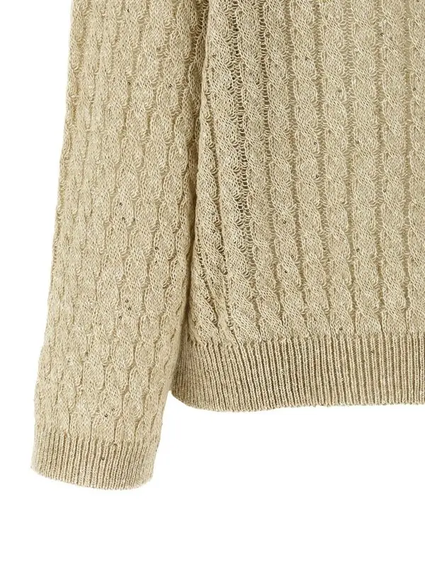 Brunello Cucinelli Openwork Cable Knit Sweater