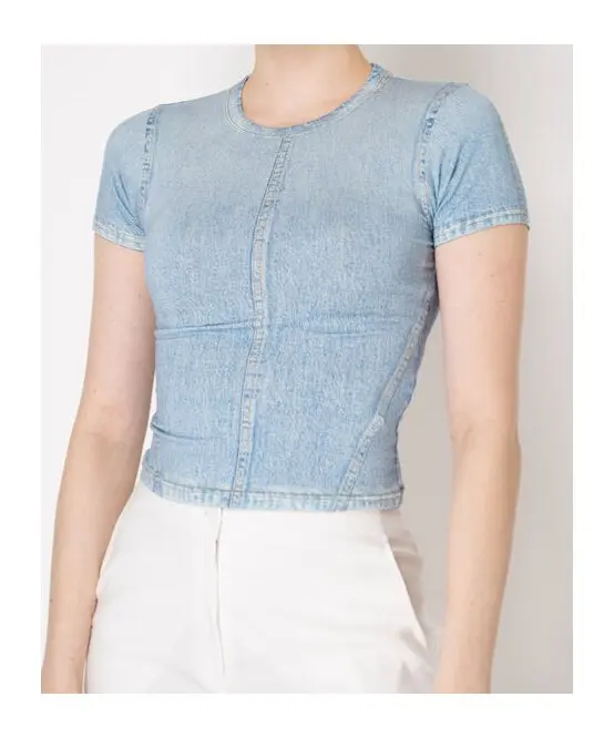 RAG  BONE Rag & Bone Crewneck Short-sleeved Denim T-shirt