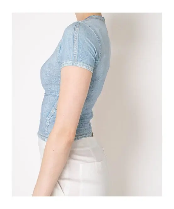 RAG  BONE Rag & Bone Crewneck Short-sleeved Denim T-shirt