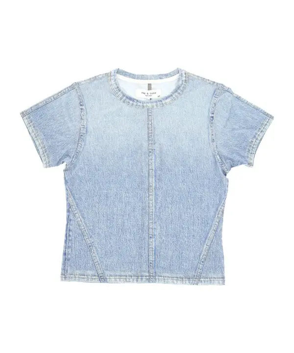 Rag & Bone Crewneck Short-sleeved Denim T-shirt - Blue