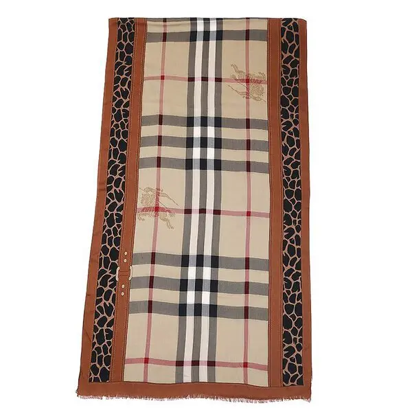 Burberry Checkered Detail Scarf