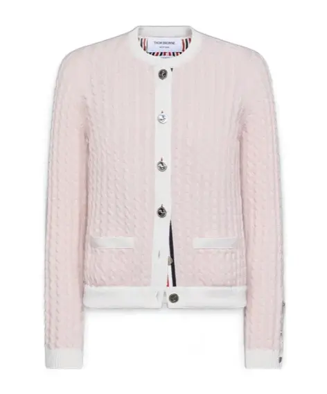 Thom Browne Cable Stitch Cardigan - White