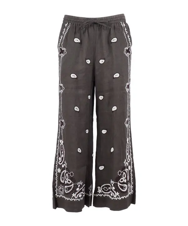 P.a.r.o.s.h Bandana Printed Drawstring Pants - Black