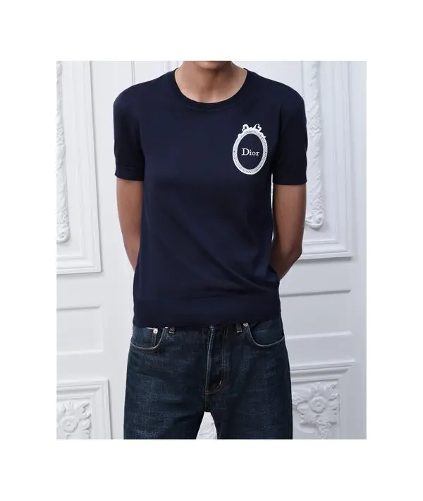 Dior Embroidered Médaillon Short-sleeved Sweater