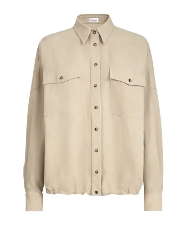 Brunello Cucinelli Fluid Twill Shirt - Beige
