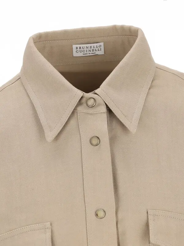 Brunello Cucinelli Fluid Twill Shirt - Beige