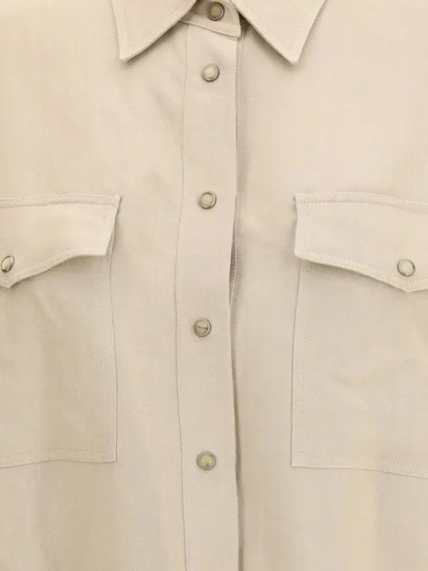 Brunello Cucinelli Fluid Twill Shirt - Beige