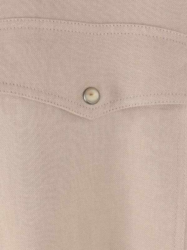 Brunello Cucinelli Fluid Twill Shirt - Beige