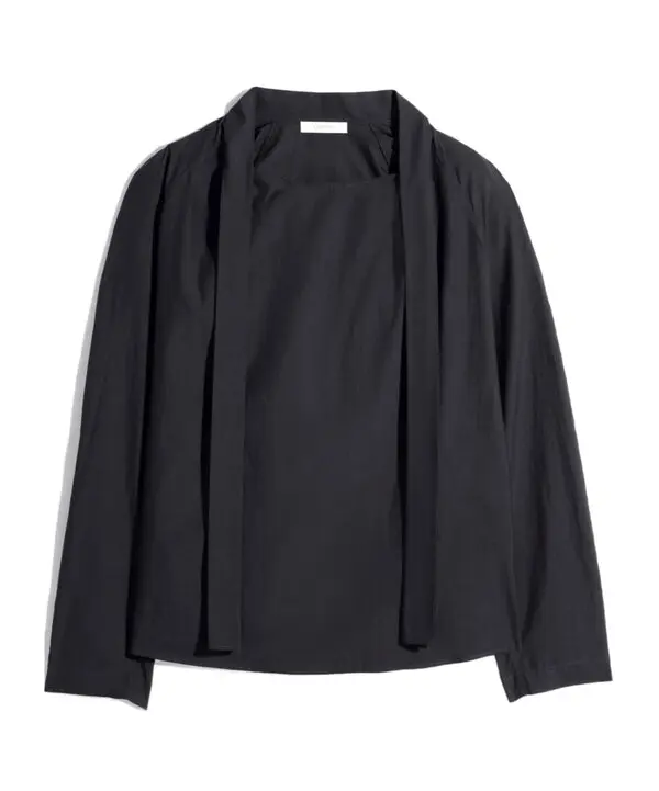 LEMAIRE Ascot Collar Relaxed Shirt - Squid Ink