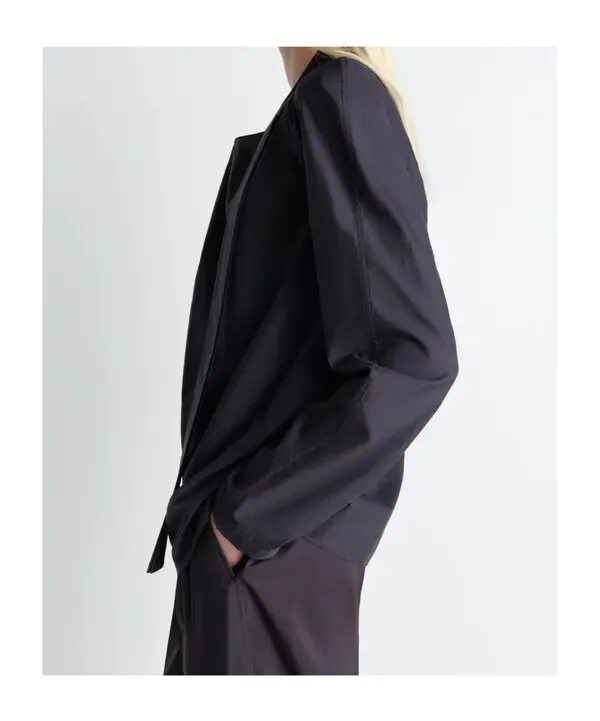 LEMAIRE Ascot Collar Relaxed Shirt - Squid Ink