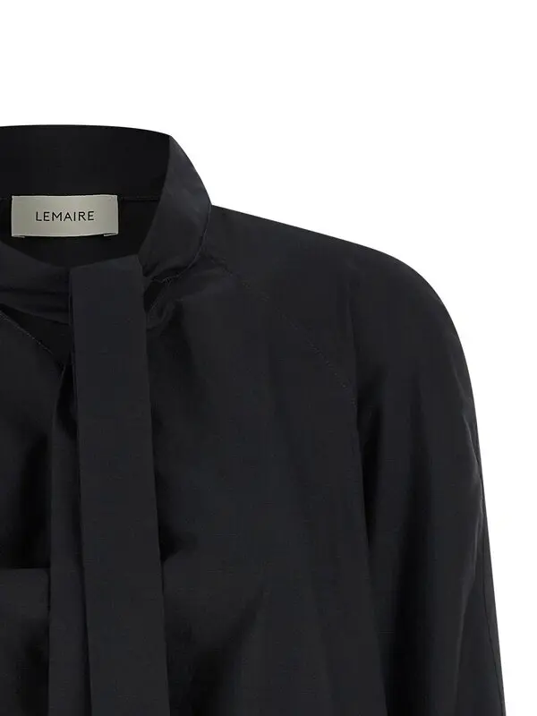 LEMAIRE Ascot Collar Relaxed Shirt - Squid Ink
